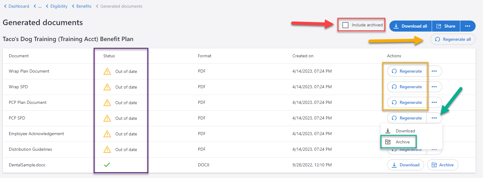 How do I edit an existing document in Benefit Document Builder? - Benefit Document Builder