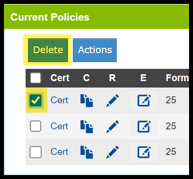 How to delete an Acord form - Agency Matrix