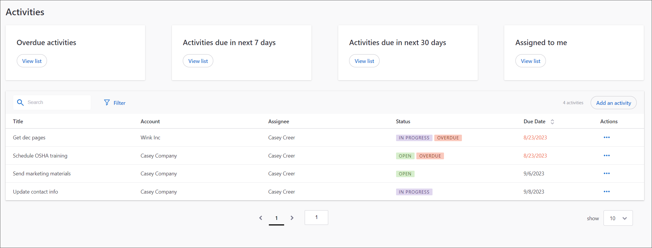 Basic Activity Management - Zywave Account Management