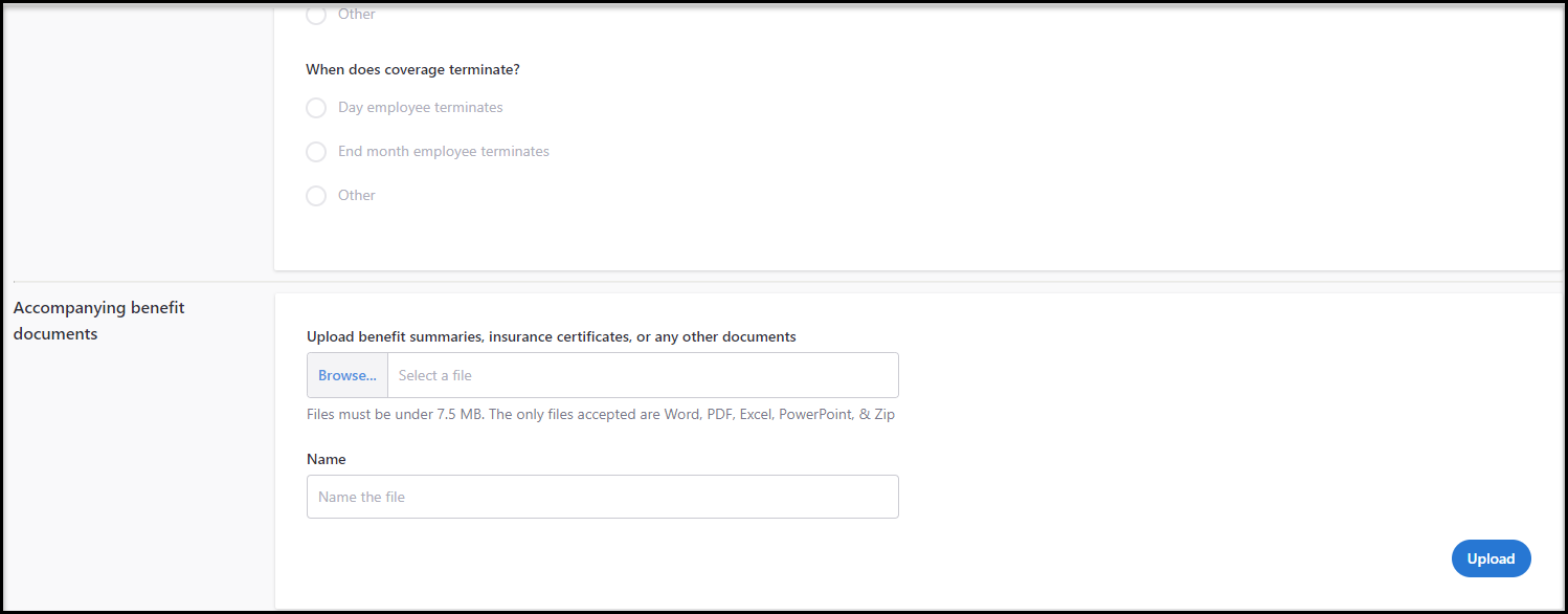 How do I upload additional accompanying documents? - Benefit Document Builder