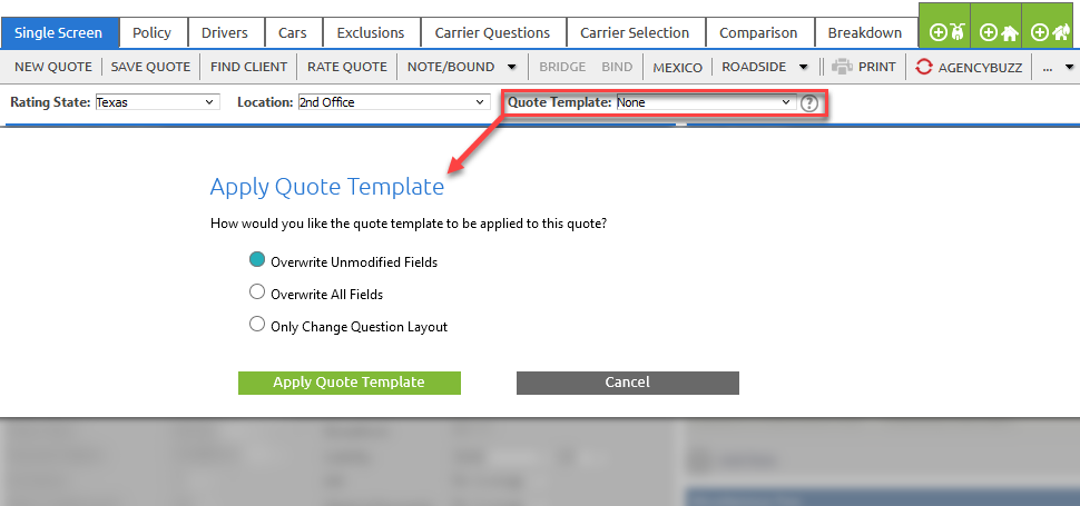 Quote Templates in TurboRater
