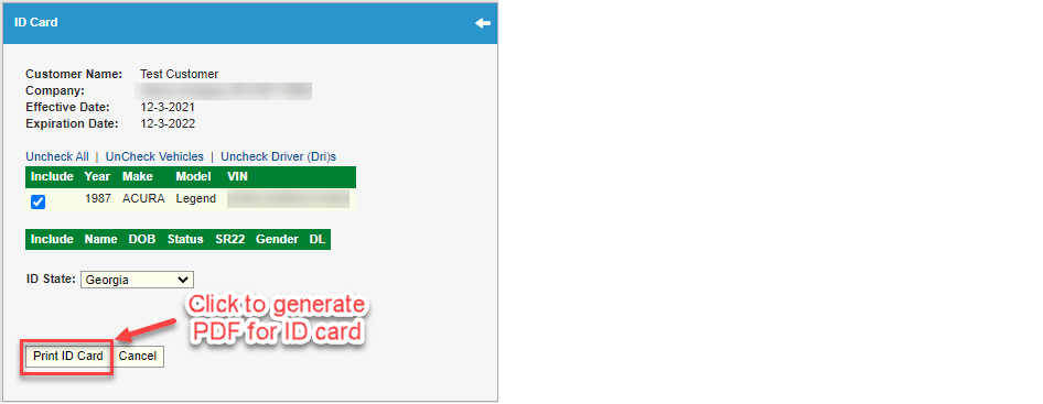 How to print ID cards for auto policy - Agency Matrix
