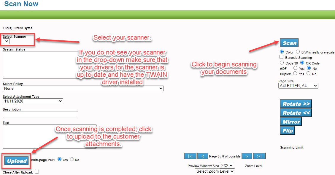 How to scan into Agency Matrix - Agency Matrix