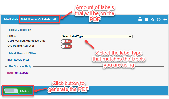 How to print labels - Agency Matrix