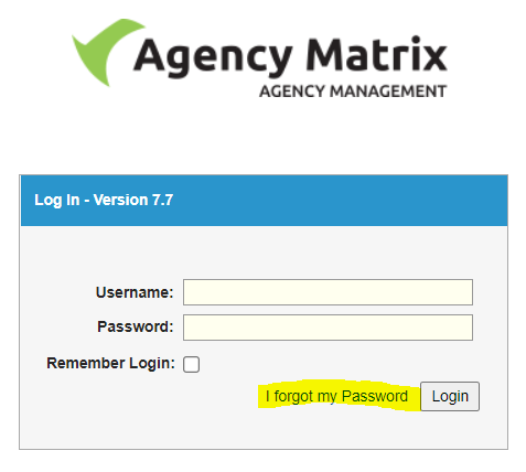 How do I reset my password? - Agency Matrix
