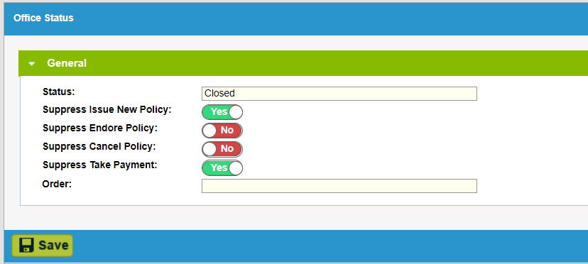 How to add office status - Agency Matrix