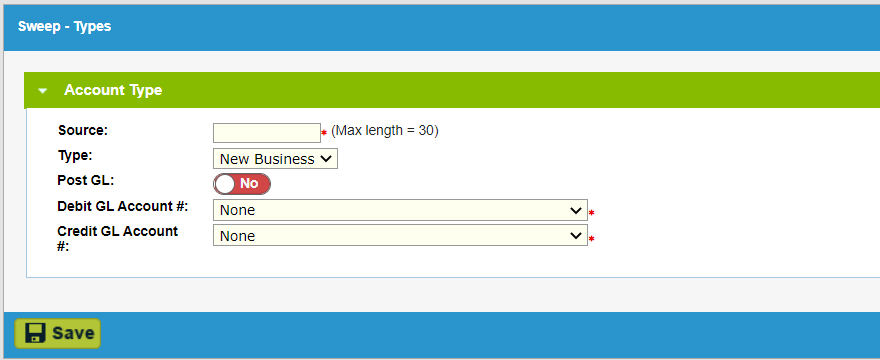 How to add sweep types - Agency Matrix