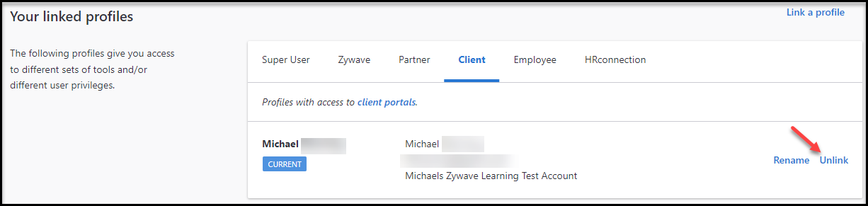 How to link or switch your profile in the Profile Manager - Zywave Platform