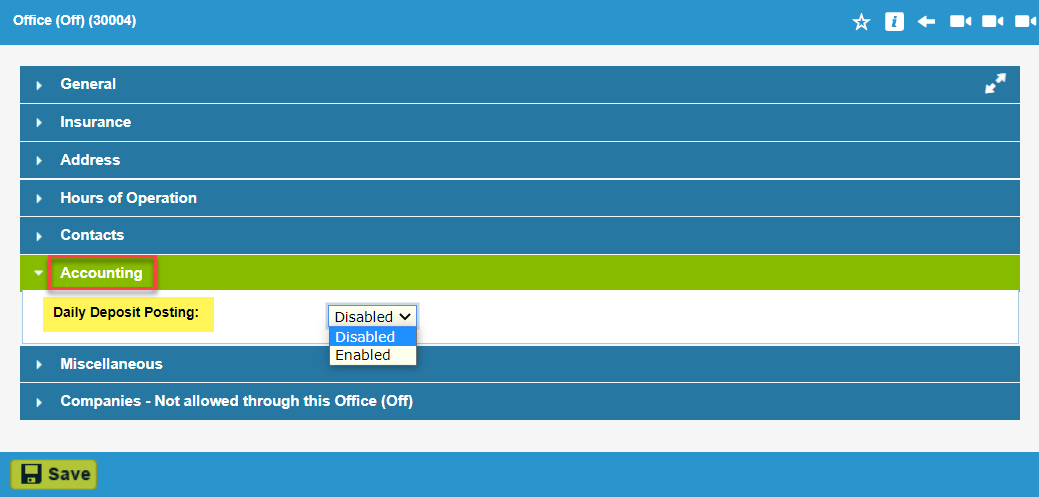 How to enable/disable automatic daily deposit postings - Agency Matrix