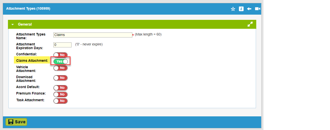 How to set claims attachments - Agency Matrix