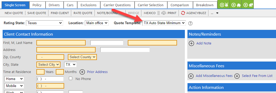 How do I create and use a quote template? - TurboRater