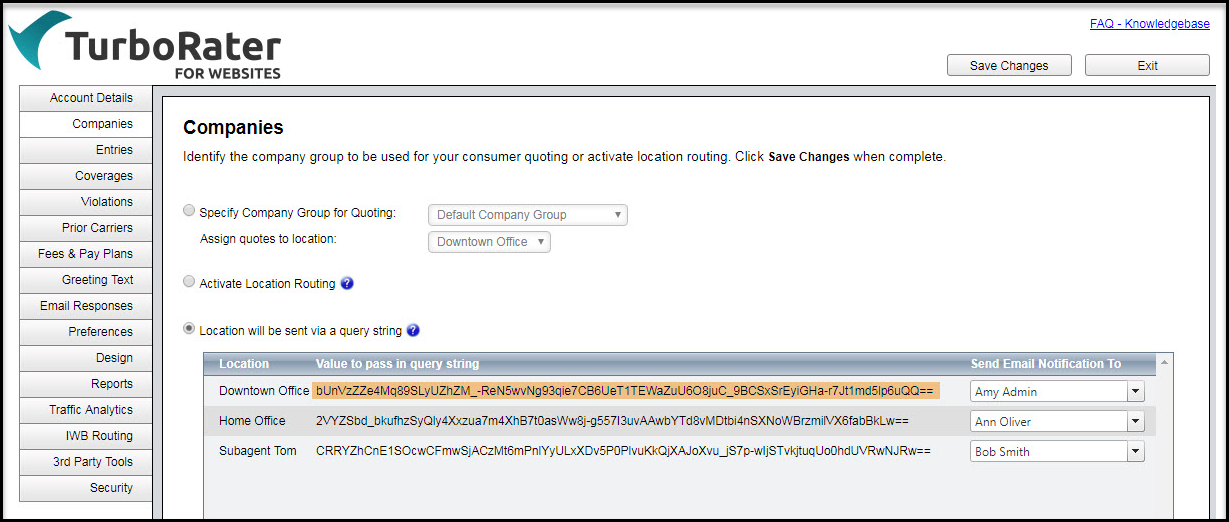 Specify the location for quote to be assigned to at the time of quote ...